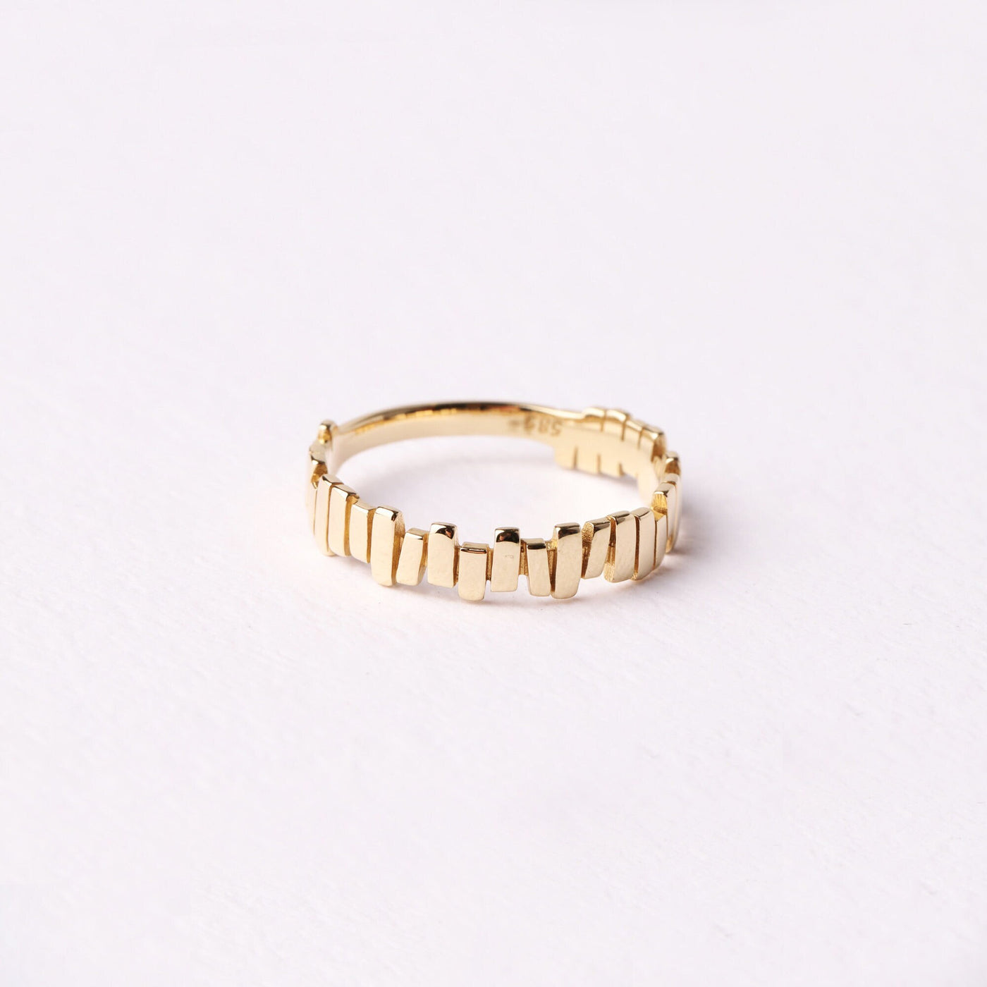 14K Solid Gold ZigZag Ring, Statement Ring