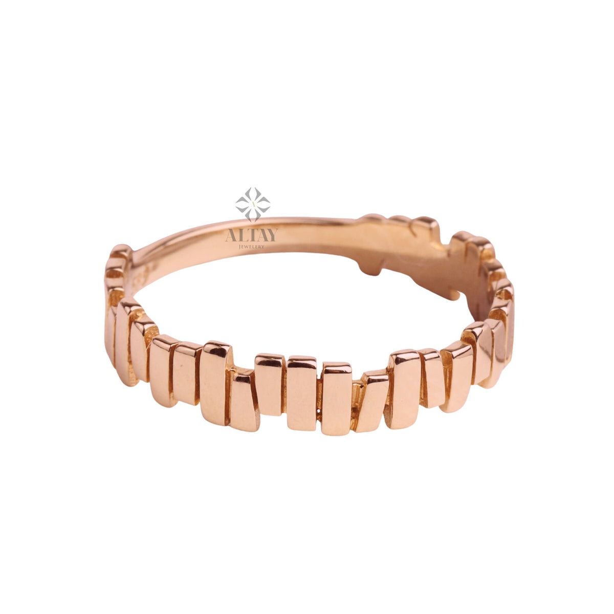 14K Solid Gold ZigZag Ring, Statement Ring